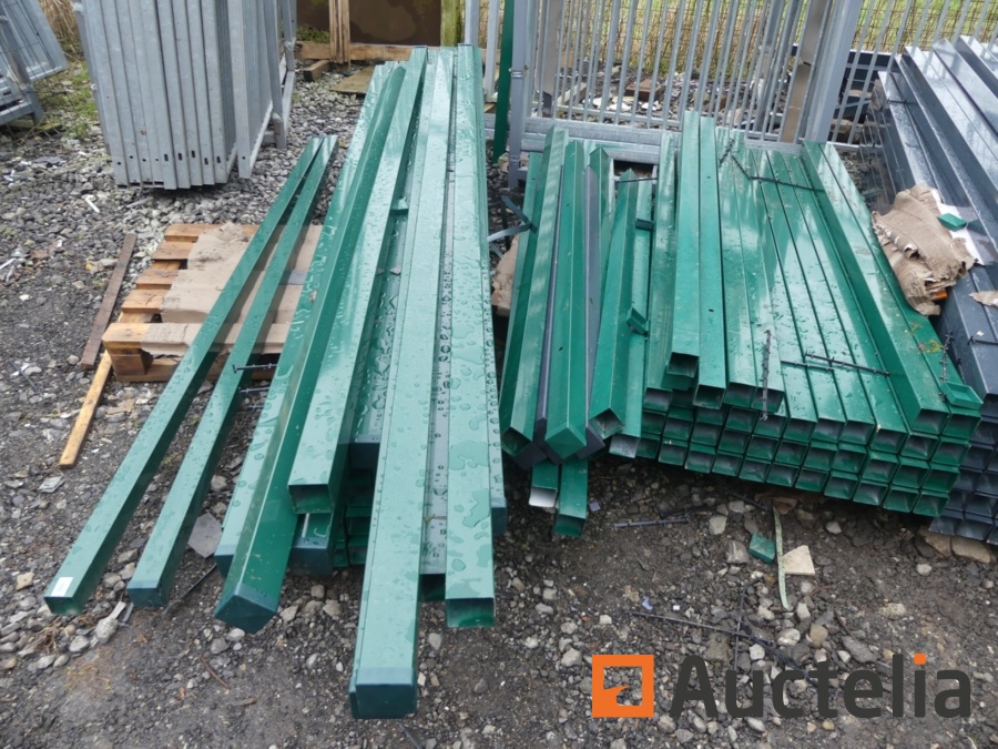102 Square fence posts 6x6 (green - RAL6005) 200 cm - Garden equipment ...