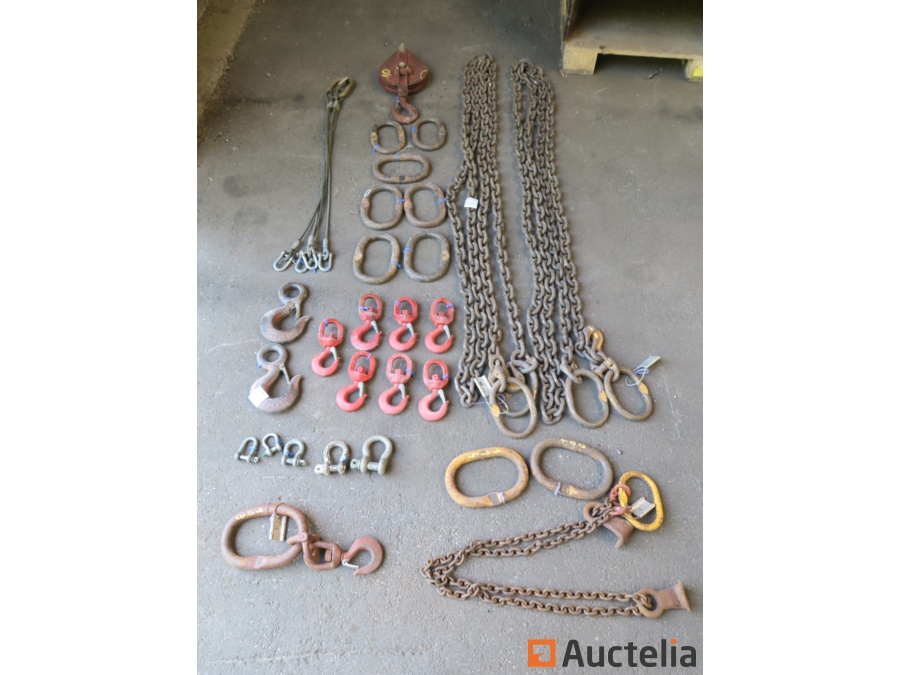 Chains single strand, shackles, hooks, pulley Crosby, Sling 4 strands ...
