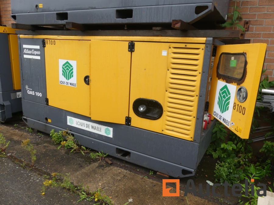 Generator set Atlas Copco QAS100 to be reconditioned used at auction ...