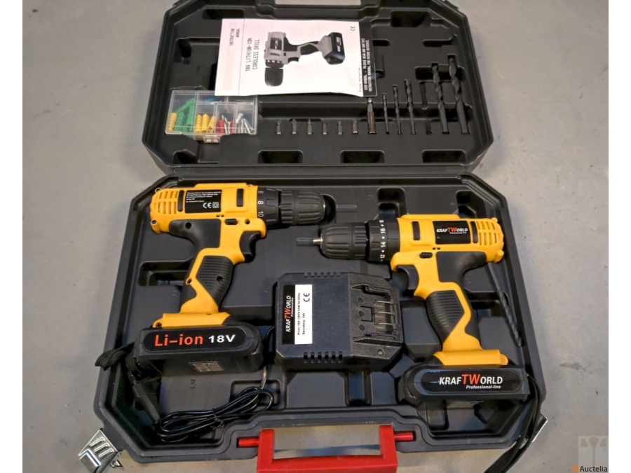 KraftWorld Wireless Screwbox Set 18v Lithium - Metalworking - auctelia.com