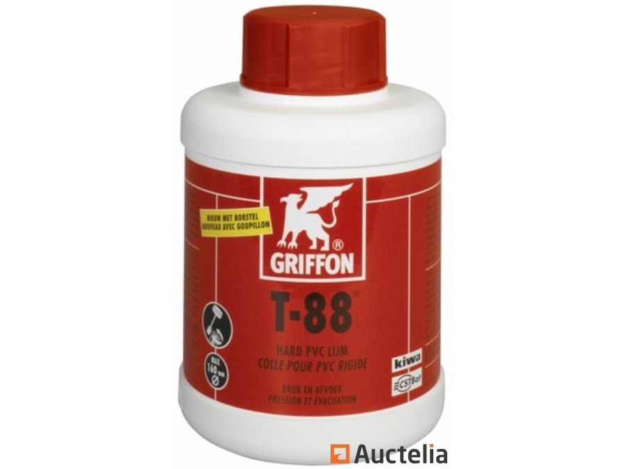 PVC glue T88 jar + brush 100ml: 2 jars - Construction - auctelia.com