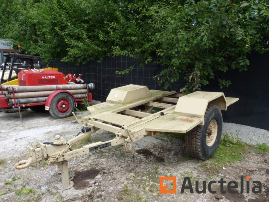single flatbed trailer axles ex Us Army - Trailers - auctelia.com