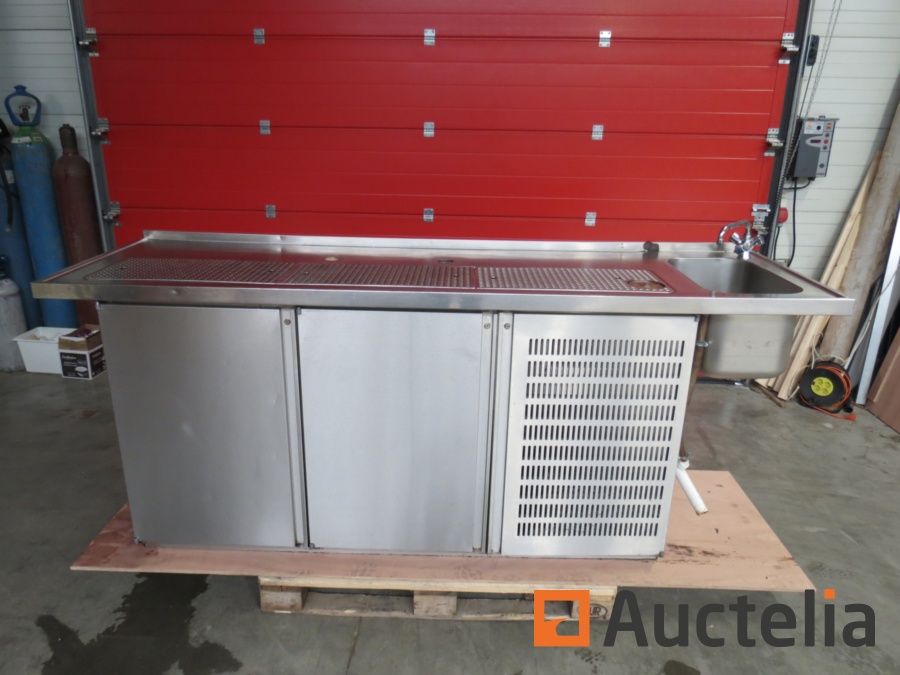 Sink-service bar-drainer Stainless steel on Cabinet 2 doors - Horeca ...