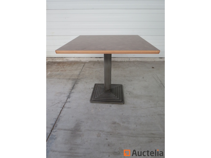 Square cast iron legs melamine tables 85x85 - Horeca - auctelia.com