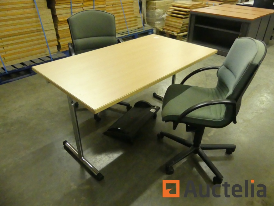 Table office table, office table on wheels seats, feet under office ta ...