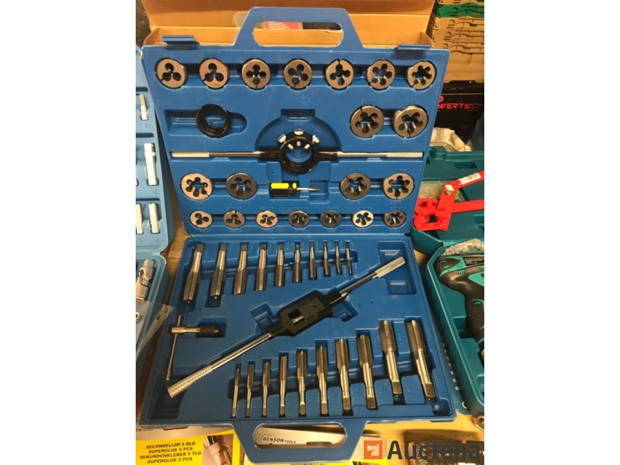 Tap and cutting set 45-part large sizes, metric tungsten steel - Const ...