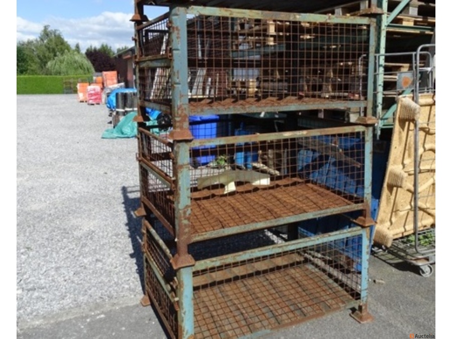 3 Bacs grillagés métal empilables - Manutention & Stockage - auctelia.com