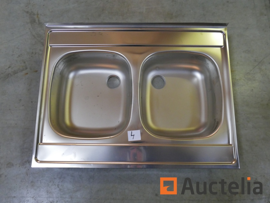 Simple bac évier inox avec égouttoir Eurodomo - auctelia.com